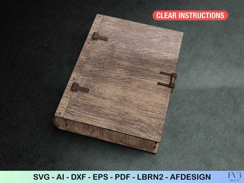 DIY Book Box: Laser Cut Files for Crafting Your Own Wood Box. SVG Cut ...