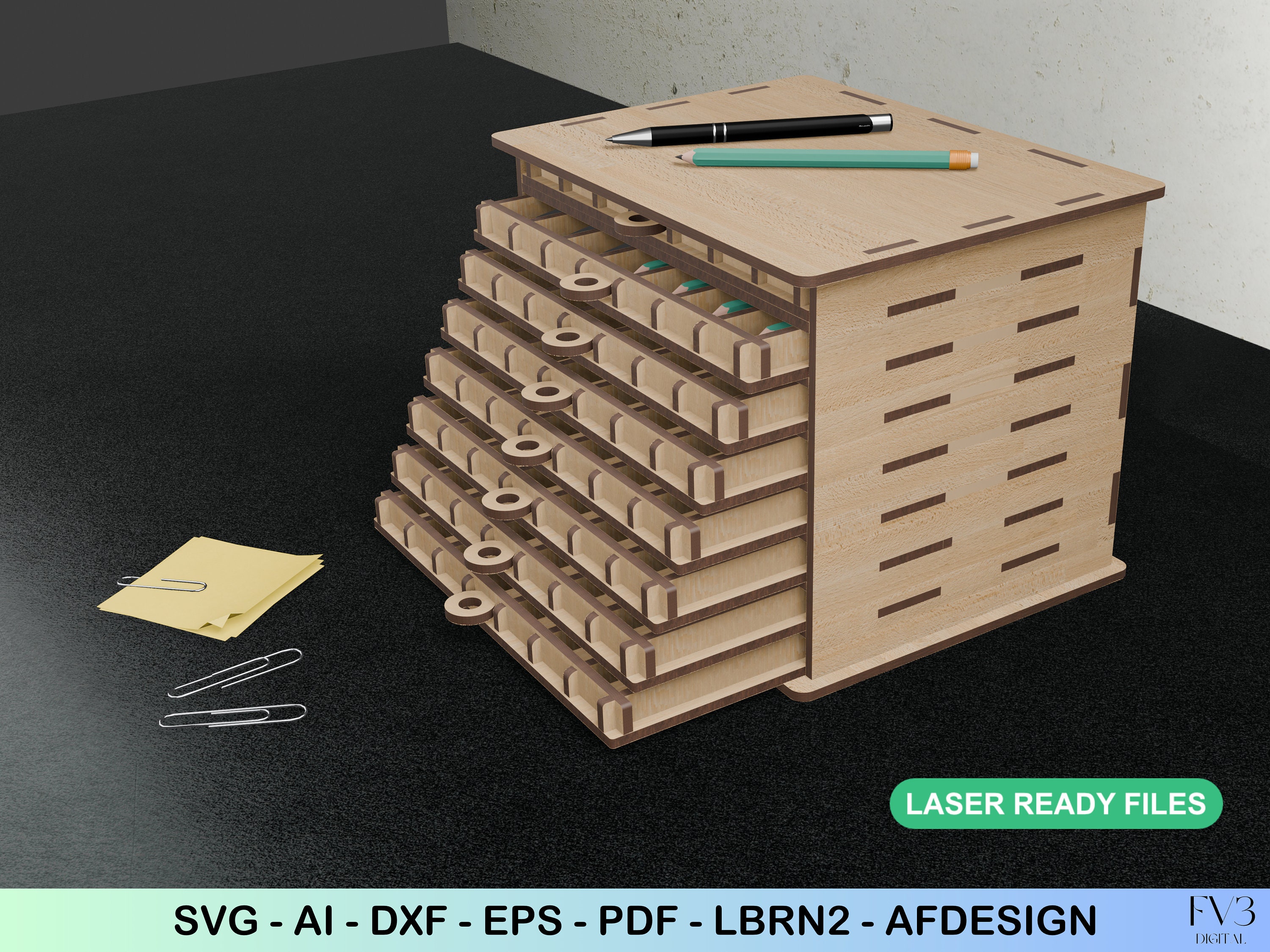 Laser Cut Pen Box Digital Download: Craft Your Perfect Pen Display ...