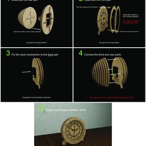 Clock Laser Cut Files - 3D Aviation Inspired Design With 6 Classic ...