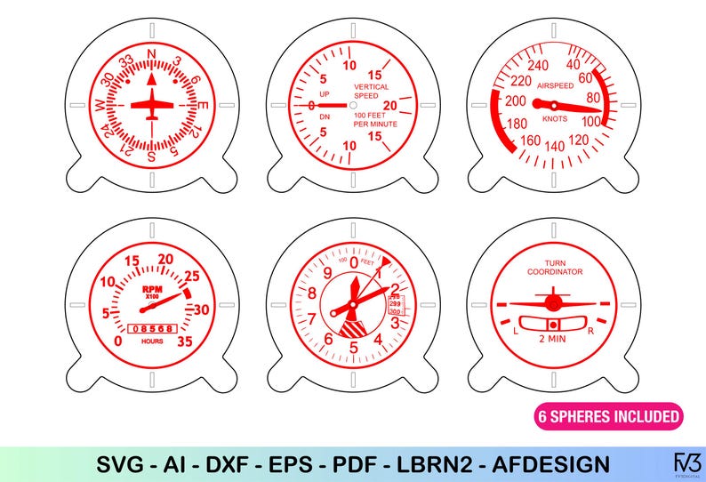 3D Desk Clock Laser Cut Files Aviation-inspired Design With 6 Flight ...