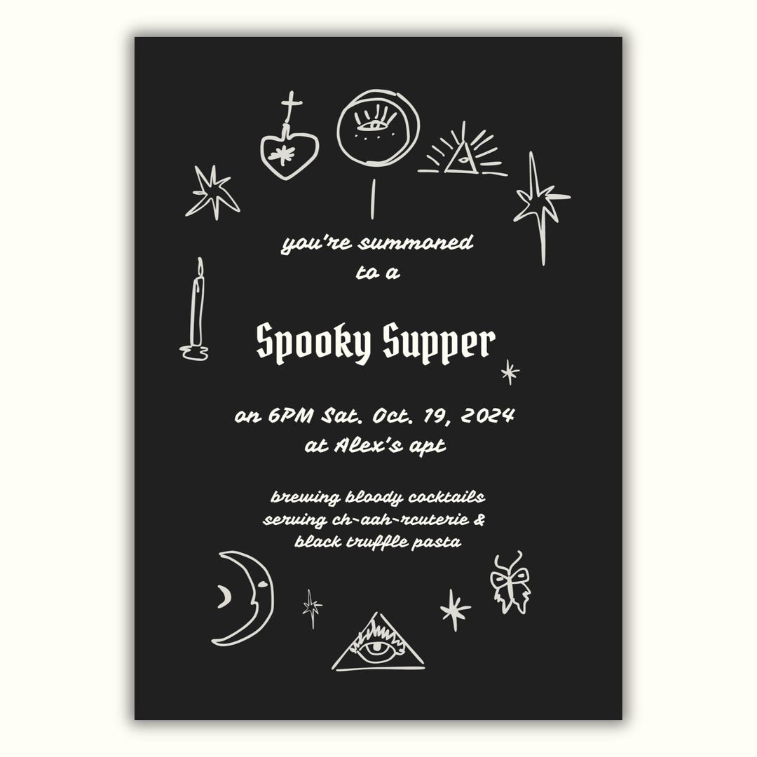 Spooky Dinner Party Invite - Etsy