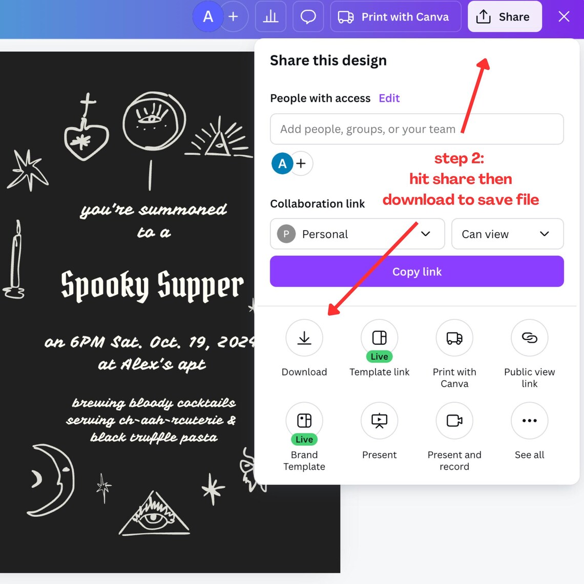 Spooky Dinner Party Invite - Etsy