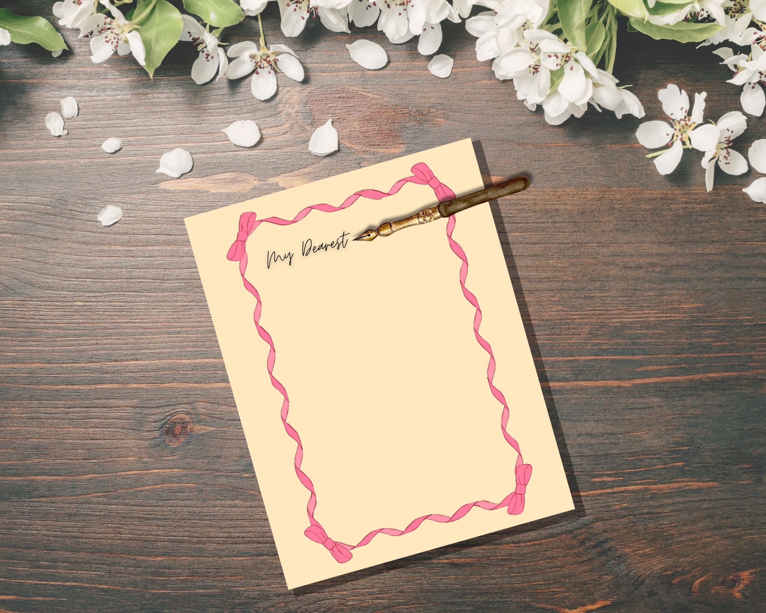 Printable Writing Paper Set, Vintage Coquette, Stationery Printable ...