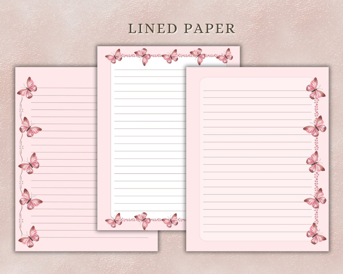 Vintage Letter Writing Paper, Printable Stationery Set, Vintage Lined ...