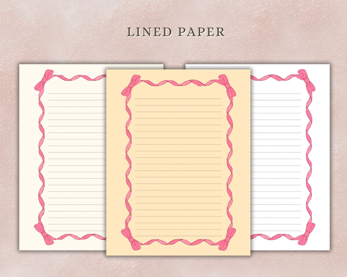 Printable Writing Paper Set, Vintage Coquette, Stationery Printable ...