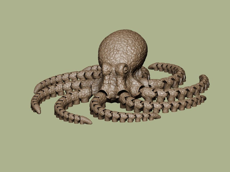 3D Printed Model Octopus Eight-armed Toy Ornament With Movable Joints ...