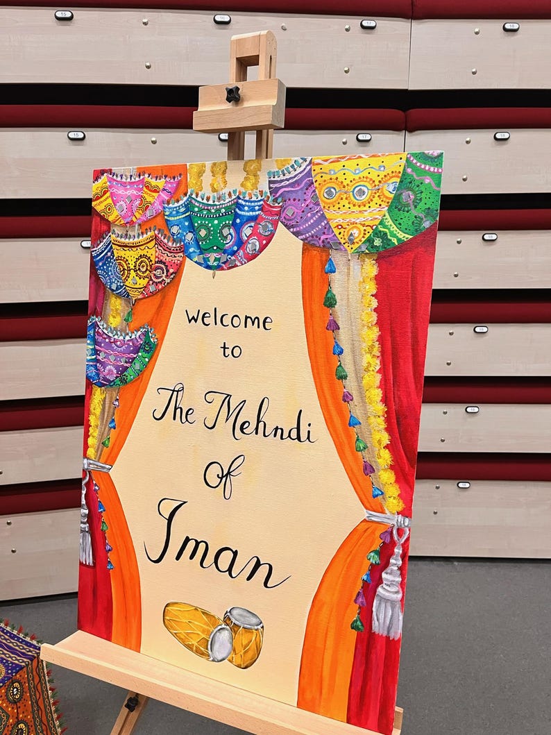 Custom Desi Painted Wedding Sign - Etsy