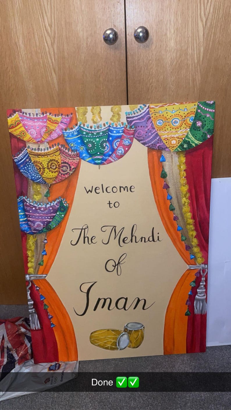Custom Desi Painted Wedding Sign - Etsy