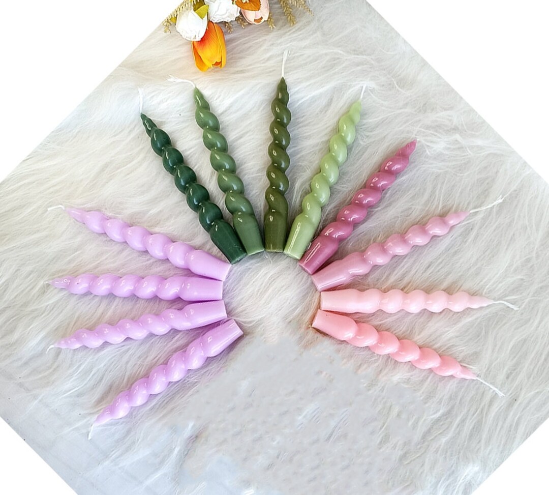 Taper Candles Spiral Twist Candles Pillar Candles Decorative - Etsy