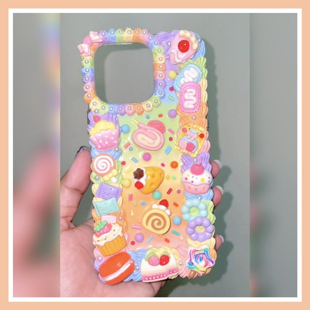 Rainbow Dessert Case Sweets Case Decoden Case for iPhone and Samsung ...