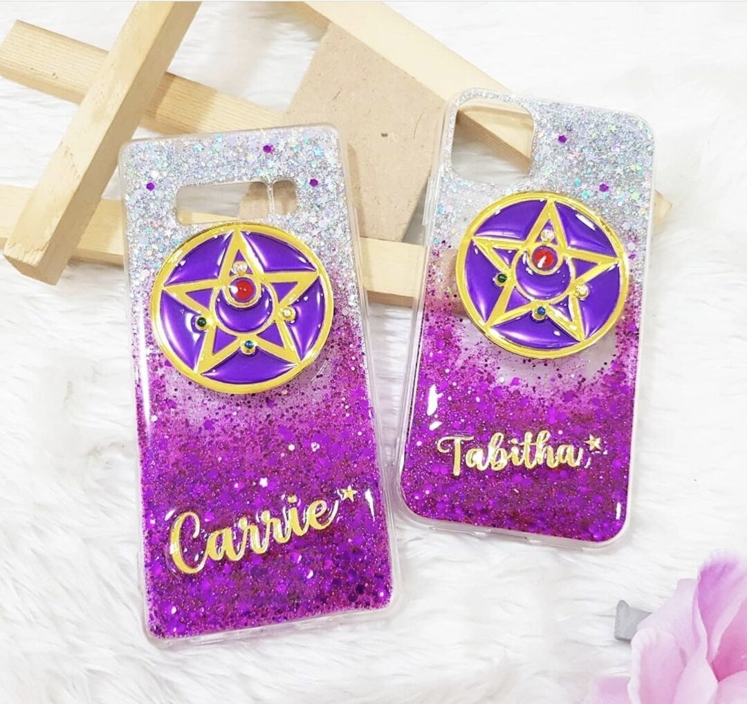 Purple Glitter Sailor Moon Phone Case With a Star Compact for iPhone ...