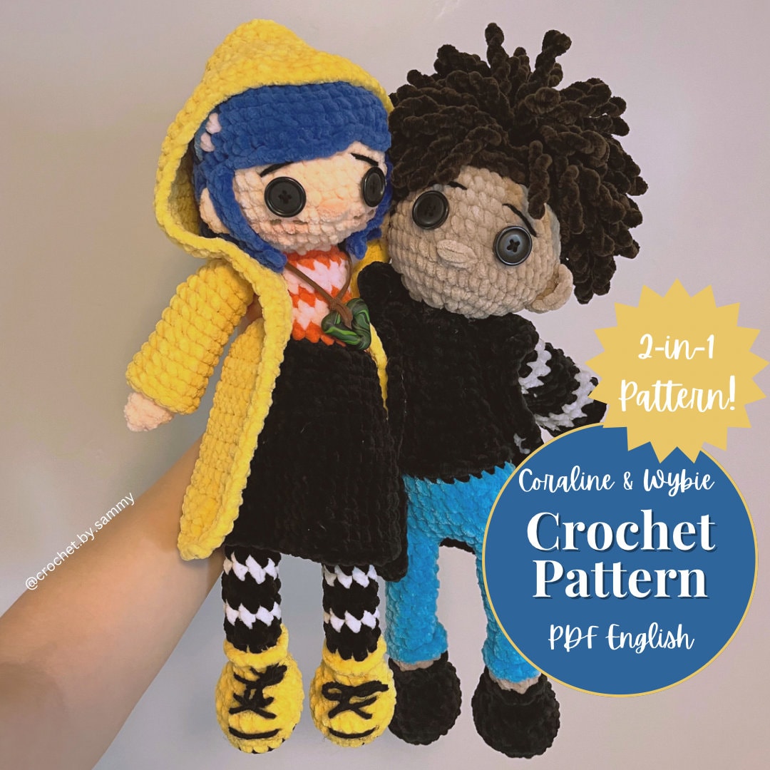 2-in-1 Crochet Pattern - Coraline Doll & Wybie - Etsy