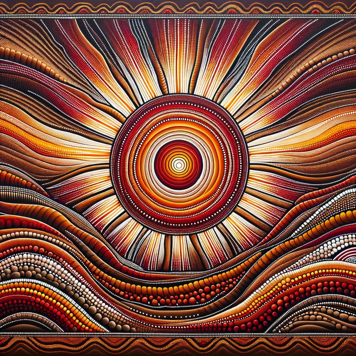 Earthy Sunrise - Traditional Aboriginal Dot Art Painting - Etsy