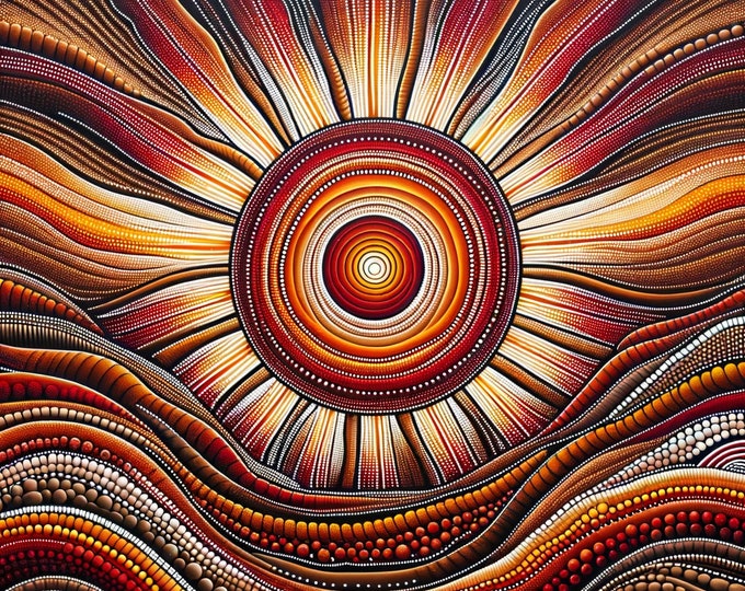 Uluru Sunset - Aboriginal Dot Art Painting - Etsy Australia