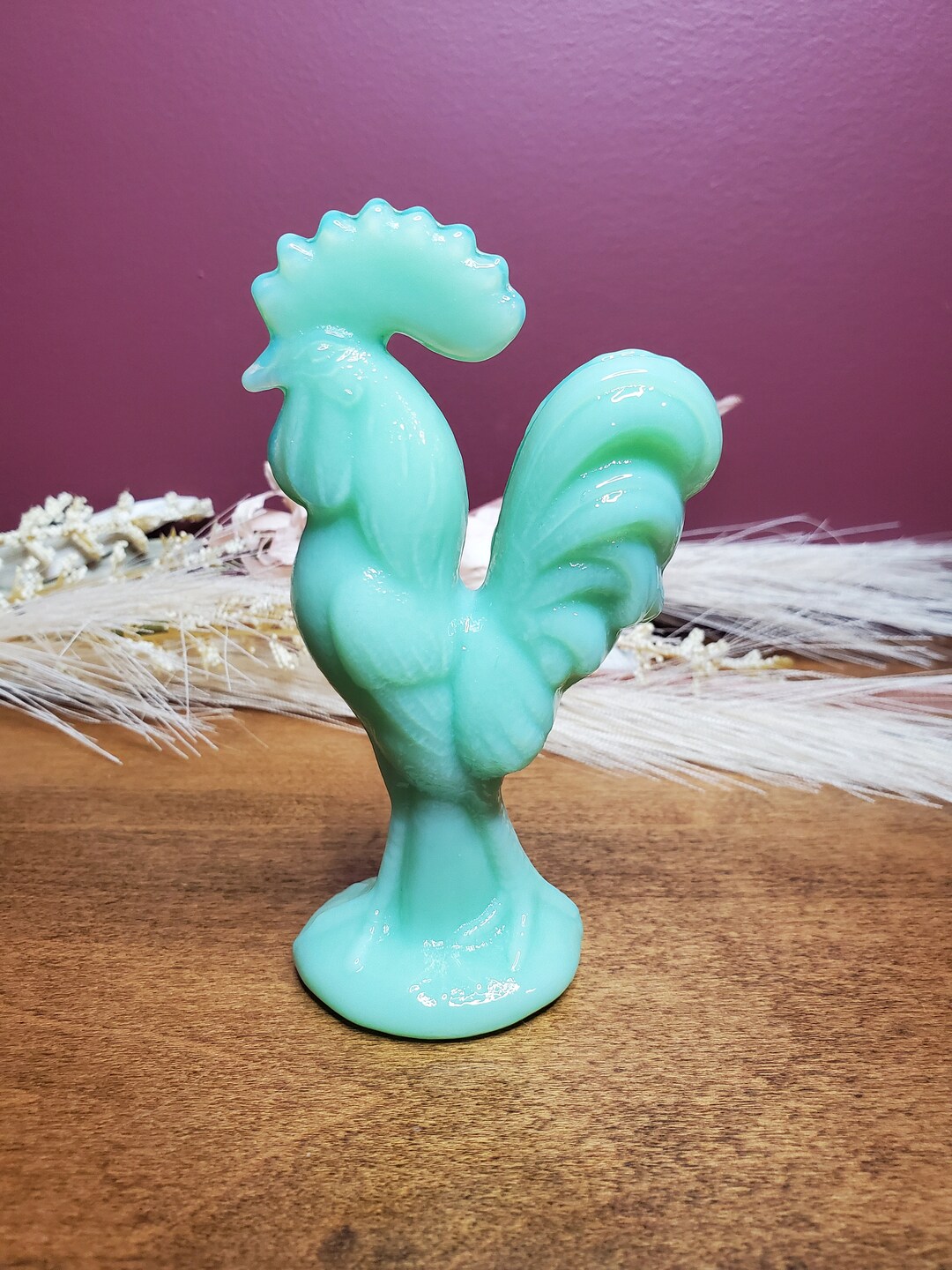 Vintage Jadeite Rooster Figurine - Etsy