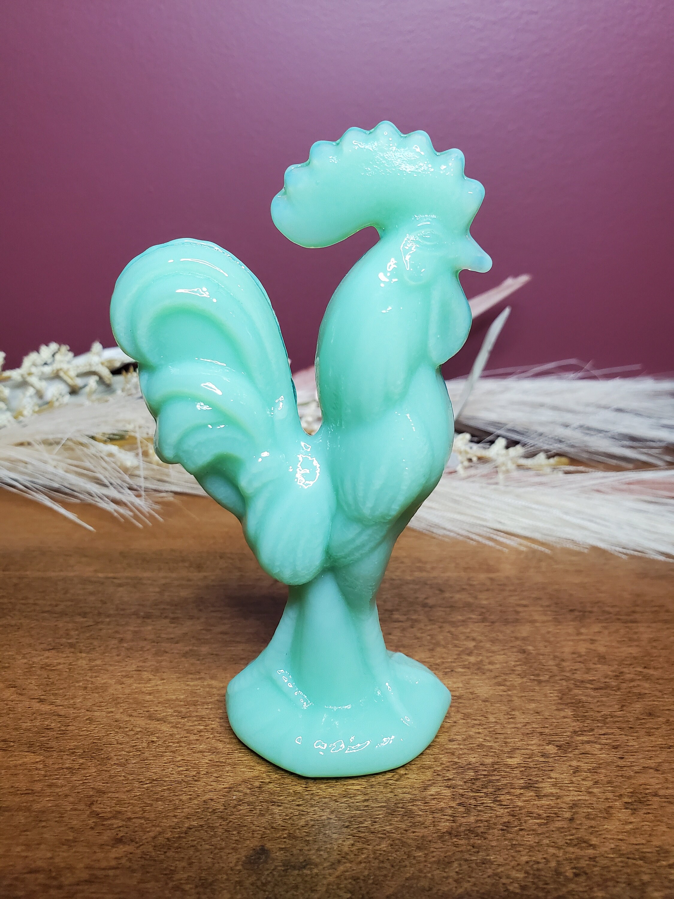 Vintage Jadeite Rooster Figurine - Etsy