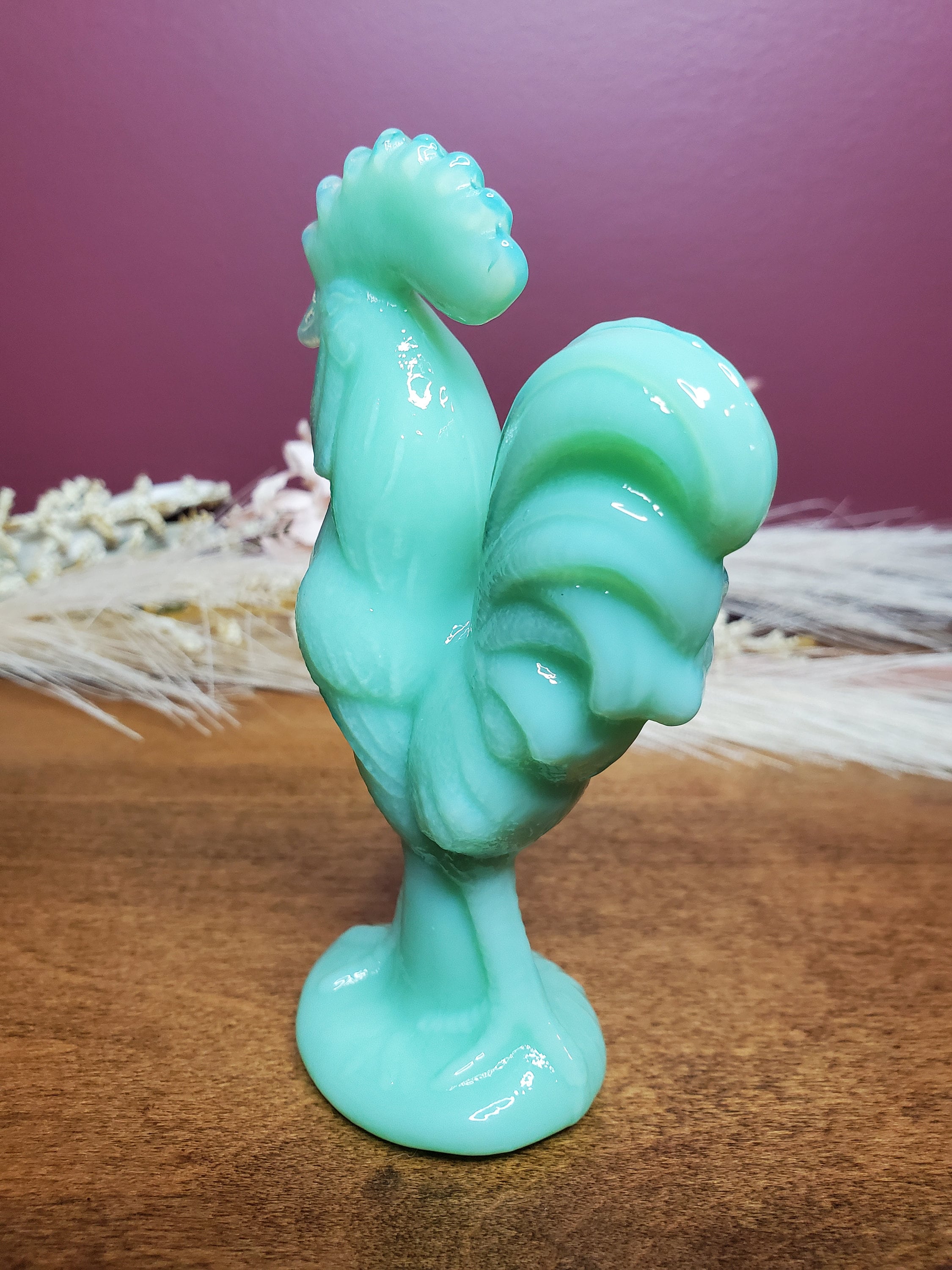 Vintage Jadeite Rooster Figurine - Etsy