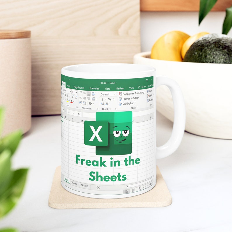 Funny Freak in the Sheets, Excel Spreadsheet Coffee Mug, Unique ...