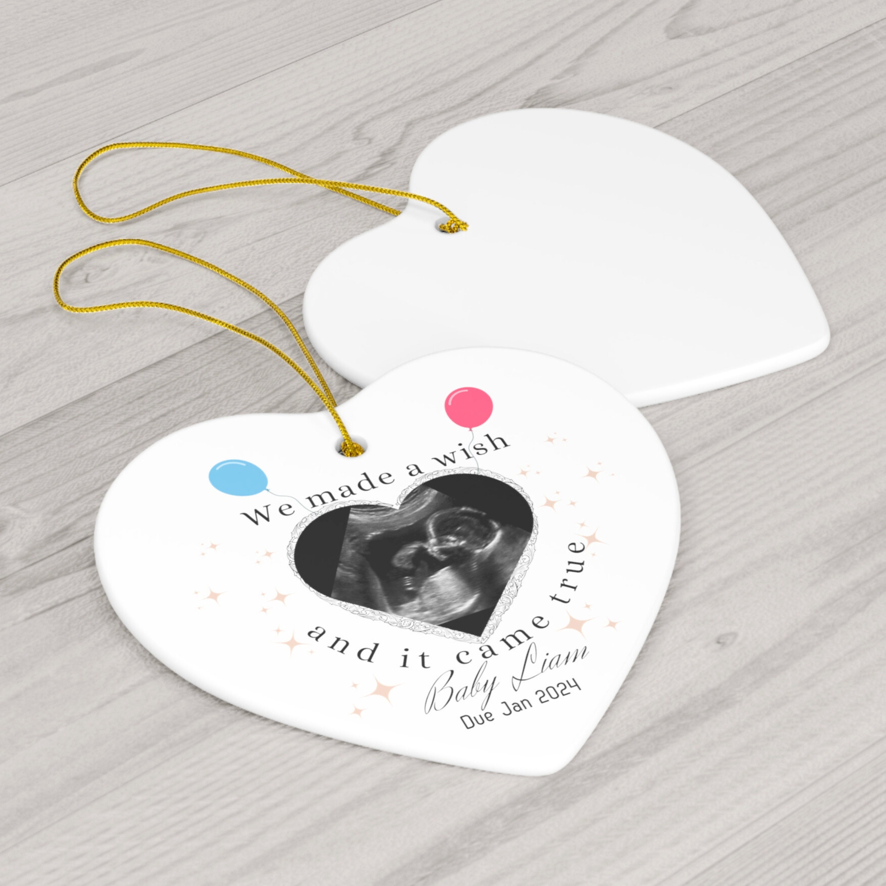 Pregnancy Announcement Gift, Custom Ultrasound Ornament, Personalized ...