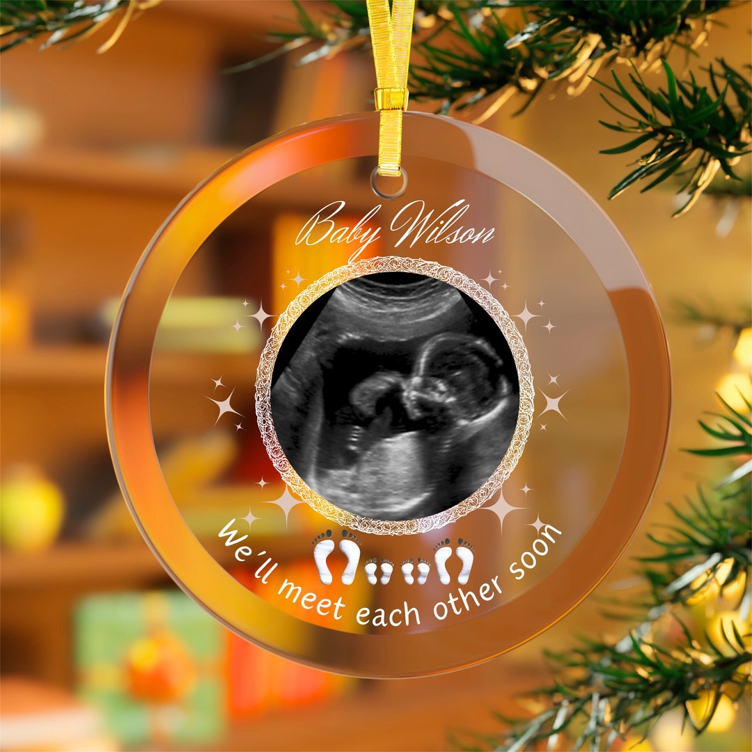 Custom Ultrasound Glass Ornament, Family Ornament, Personalized ...