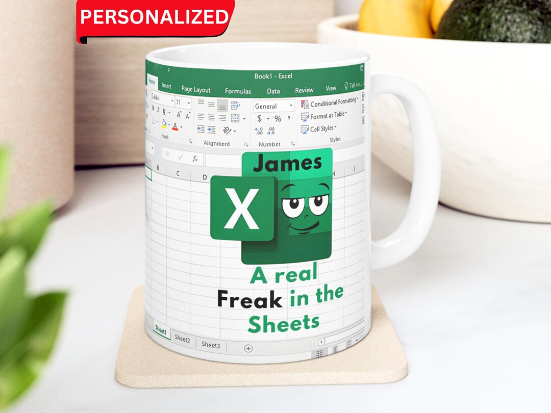 Custom Freak in the Sheets Excel Spreadsheet 11 Oz White Coffee Mug ...
