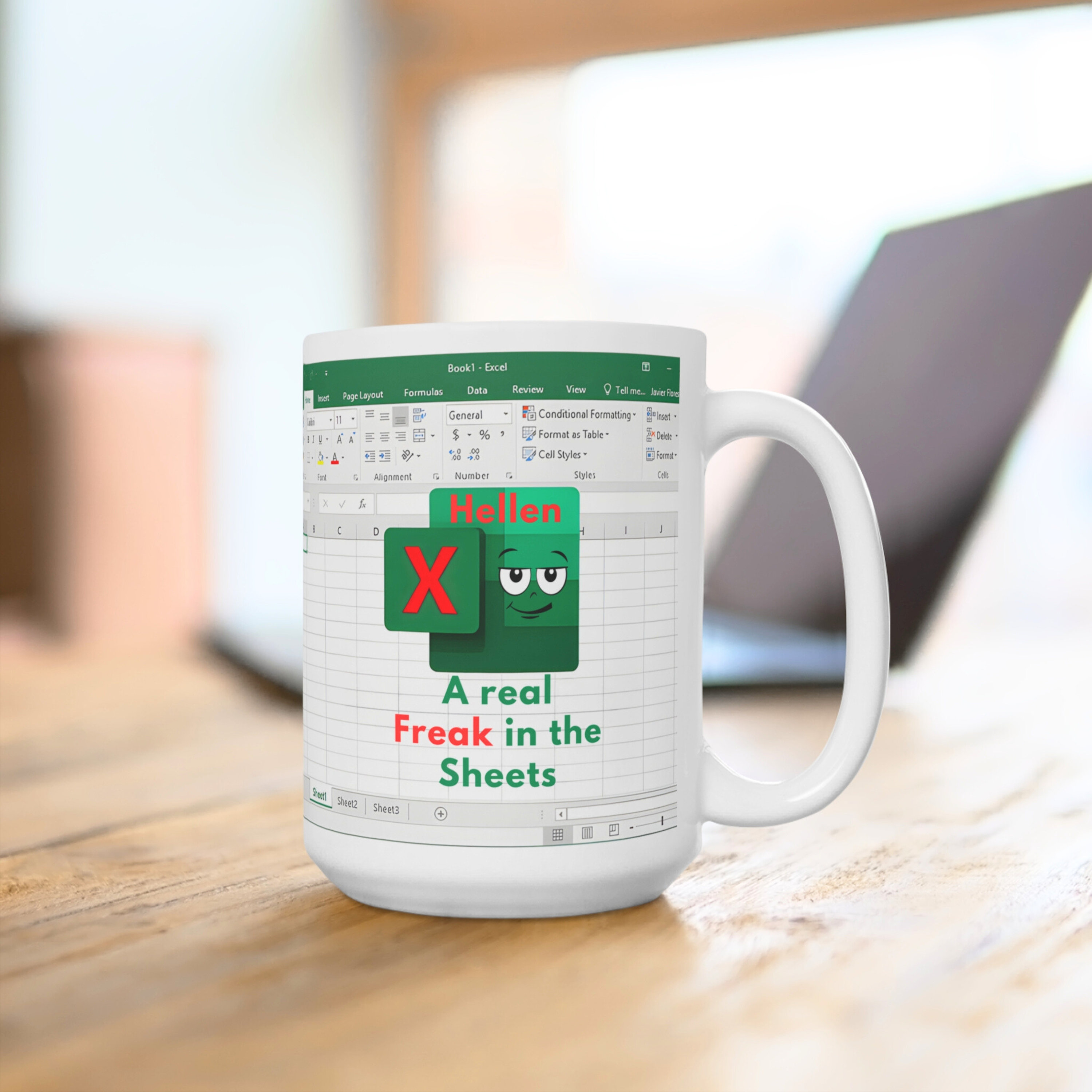 Custom Freak in the Sheets Excel Spreadsheet 11 Oz Red Coffee Mug ...