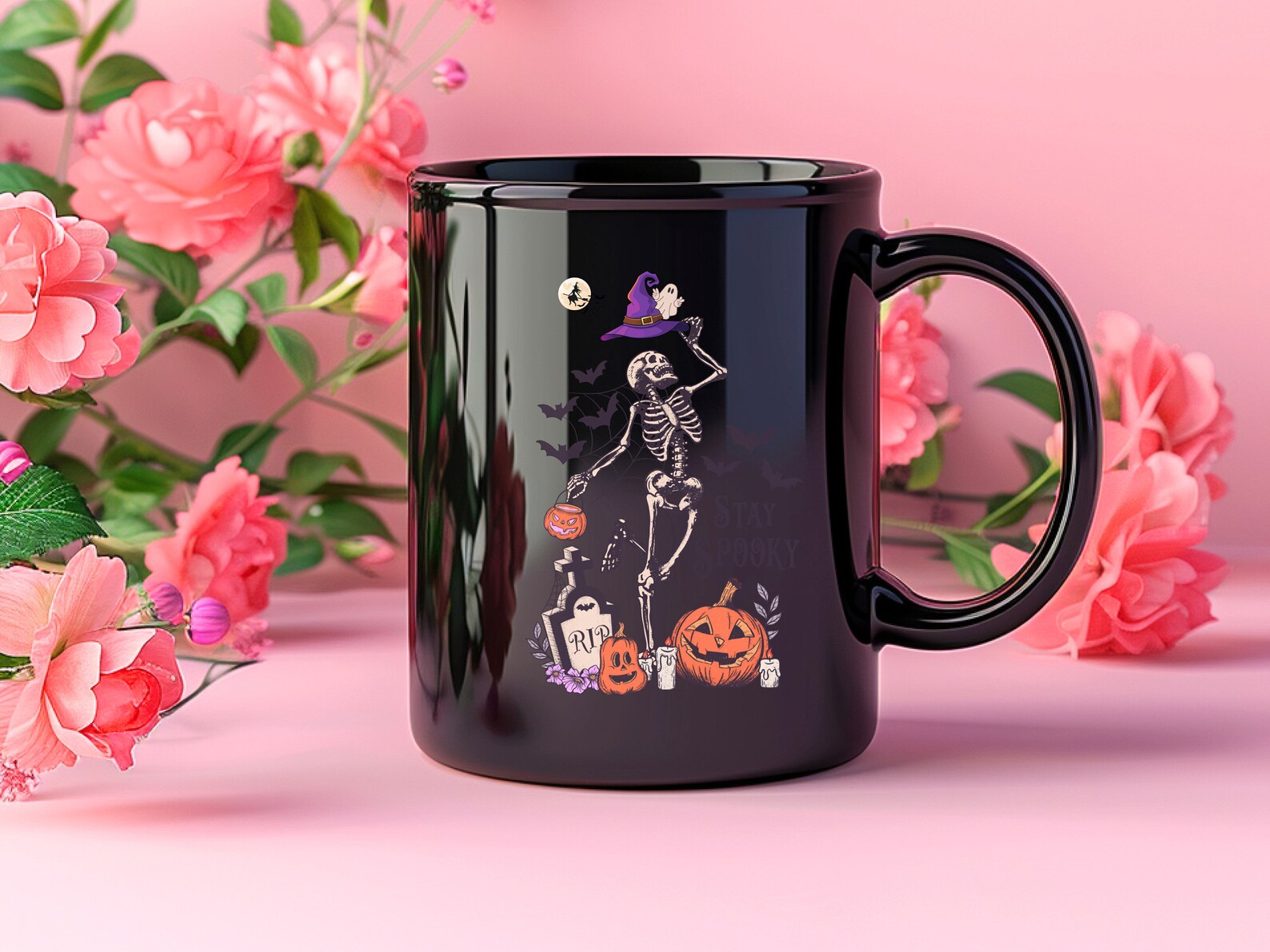 Stay Spooky Halloween Mug, Cute Skeleton Office Mug, Gift for Her ...