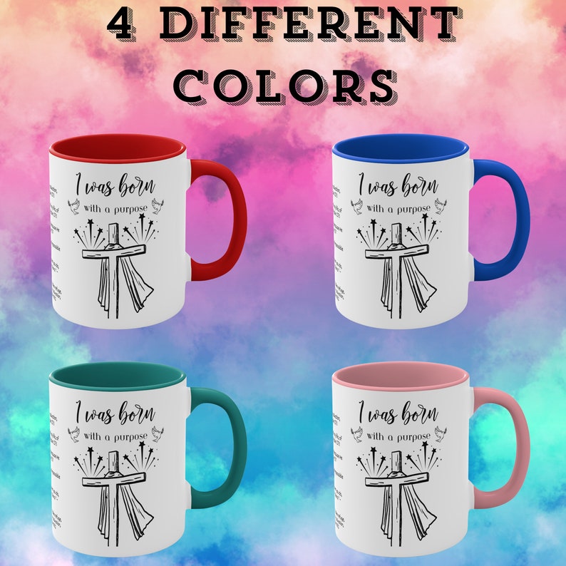 I Was Born With a Purpose Custom Mug, Gift for a Church Friend ...