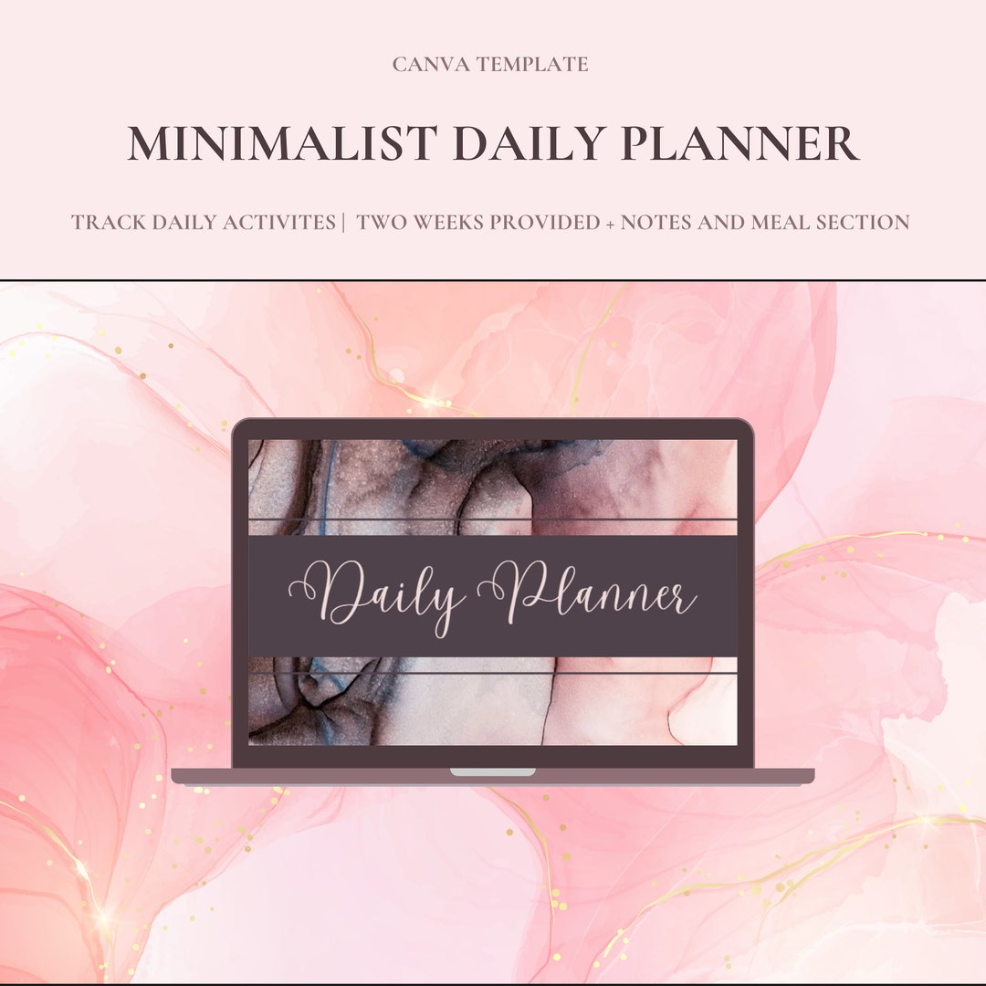 Digital Daily Planner Canva Template, Minimalist Style, That Girl ...