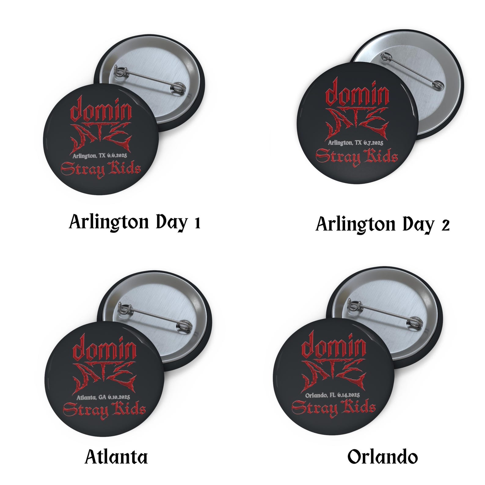 Stray Kids Dominate Tour Pins - Custom Pin Buttons, SKZ Tour Merch ...