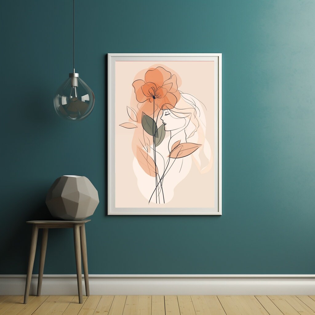 Printable Floral Illustrations, Instant Digital Download, Hand-drawn ...