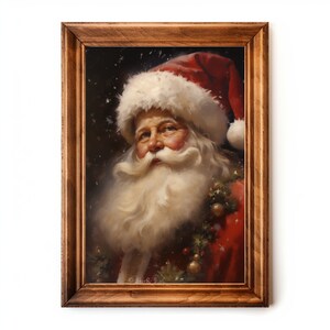 Santa Claus Printable Oil Painting for Personal Use Digital Download ...