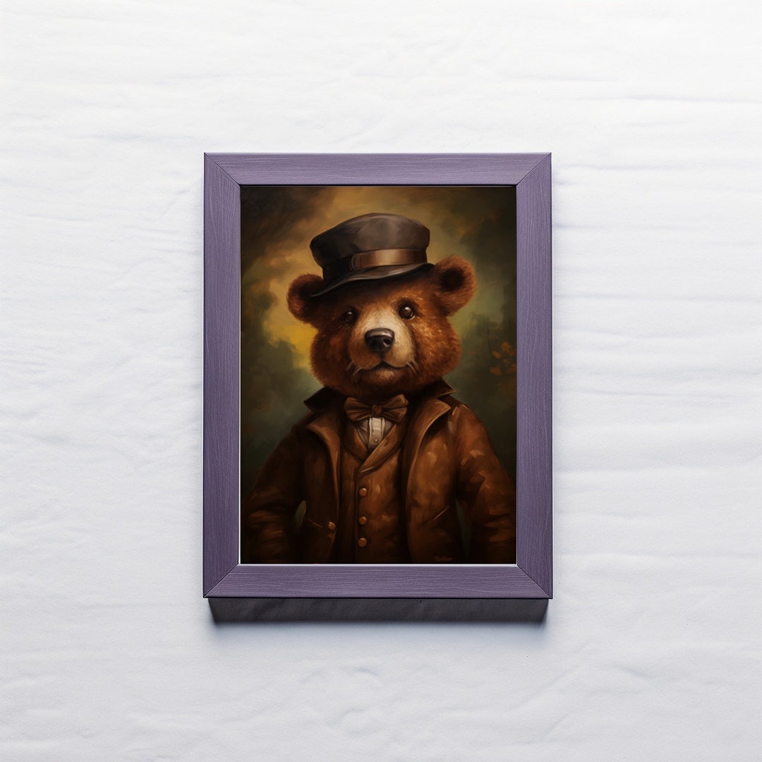 Cartoon Bear Claude Monet Digital Art, Instant Printable Download ...