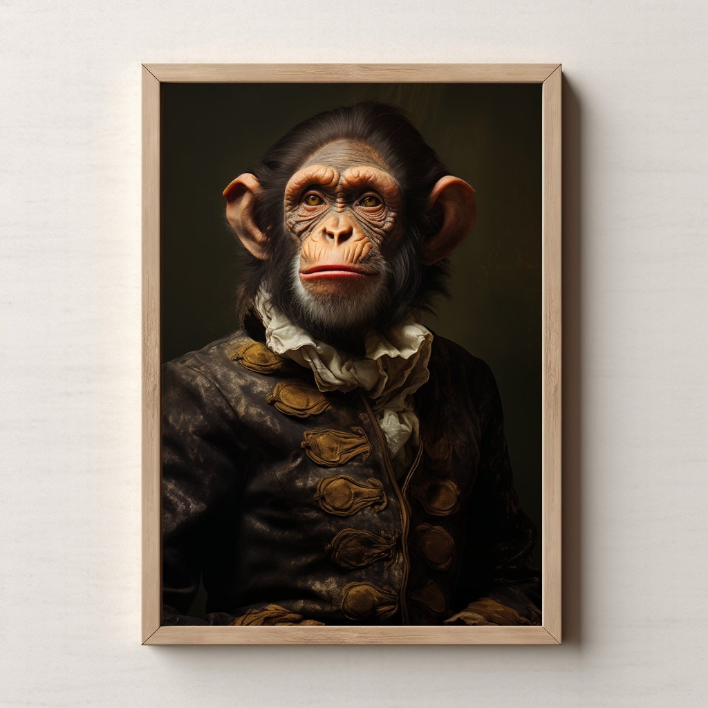 Renaissance Chimpanzee Art Download - Rembrandt Inspired ...