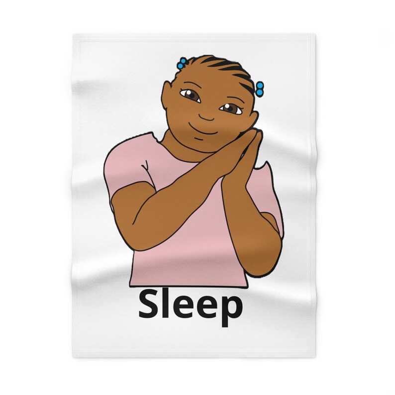 ASL American Sign Language Baby Blanket That Says Sleep | Sleeping Sign ...