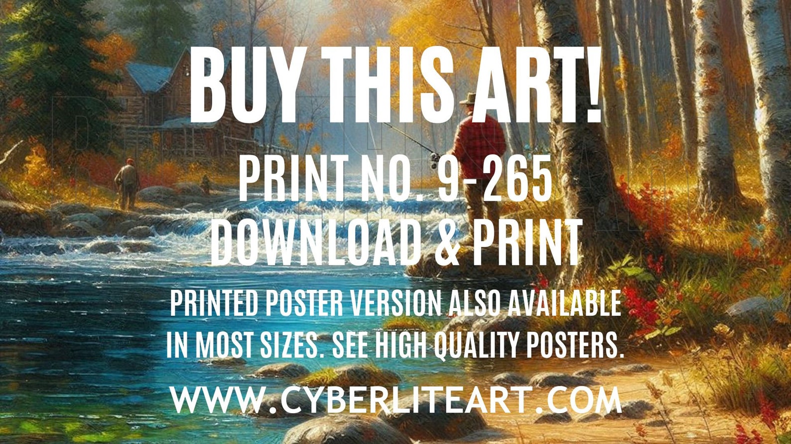 Printable New England Autumn Fly Fishing Painting Print Art No. 9-265 ...