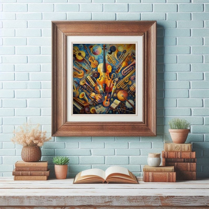 Printable Abstract Musical Ensemble Art Print No. 1-219, Vibrant ...