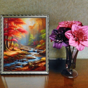 Printable Fall Foliage Art Print No. 9-006, Autumn Foliage Art, Forest ...