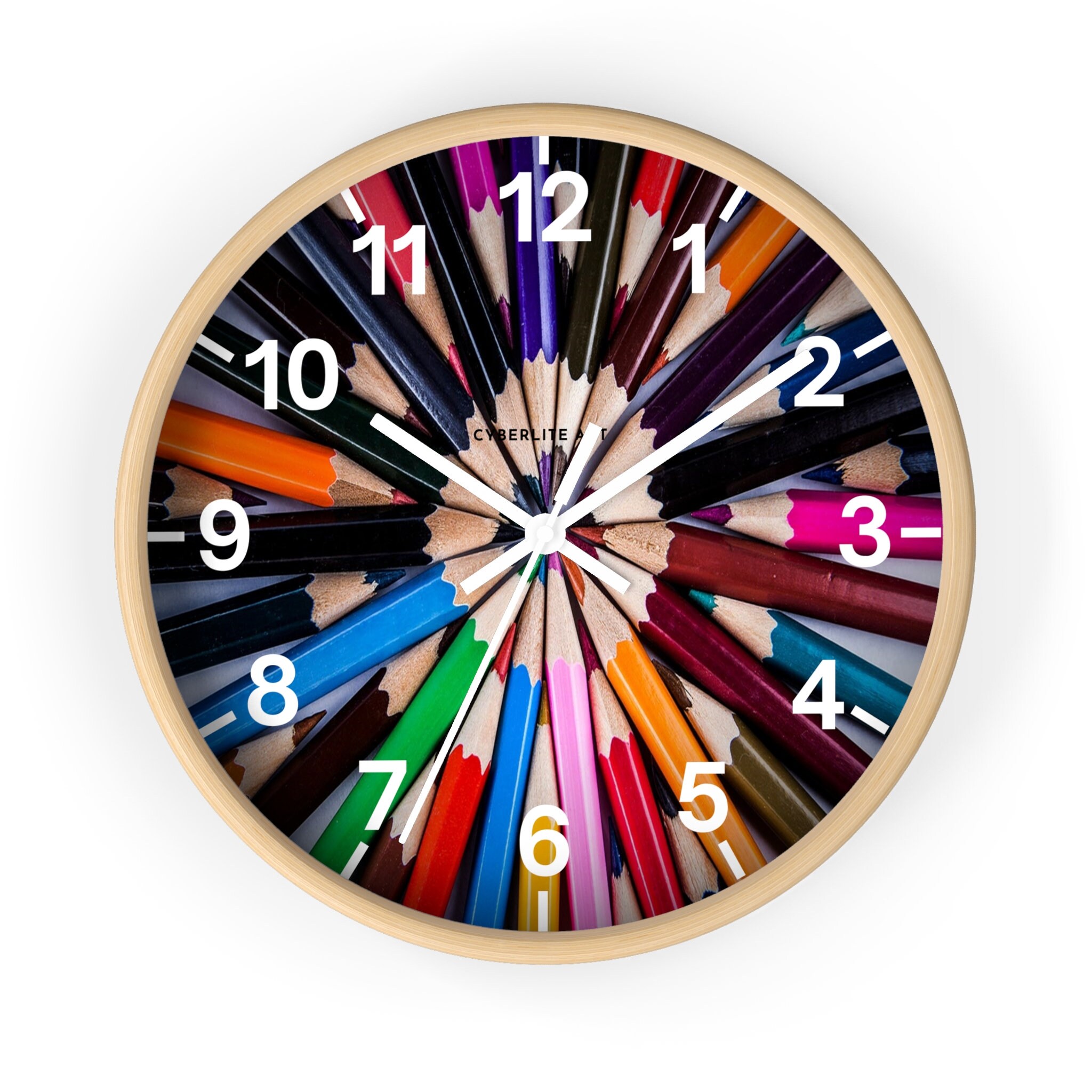 Colorful Art Pencil Starburst Wall Clock A Whimsical Timepiece for ...