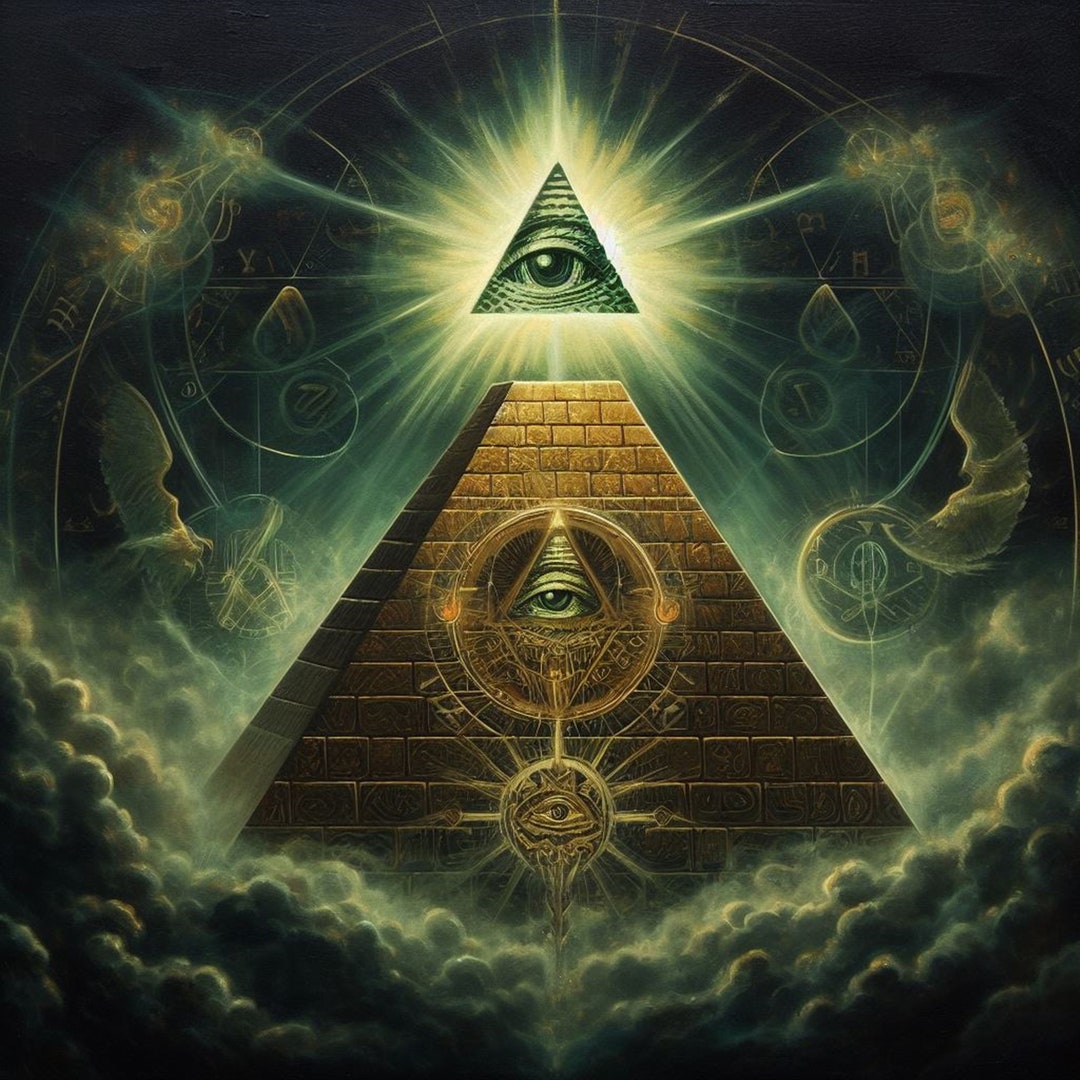All-seeing Eye in a Pyramid Poster Art Print No. 1-186, All Seeing Eye ...