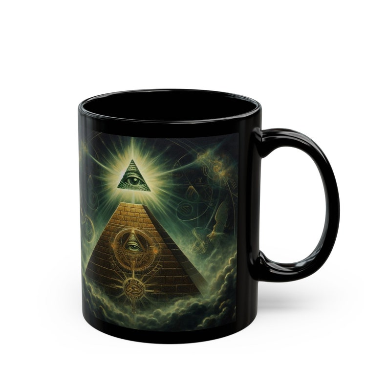 All-seeing Eye in a Pyramid Mug: Print No 1-186, All Seeing Eye Mug Art ...