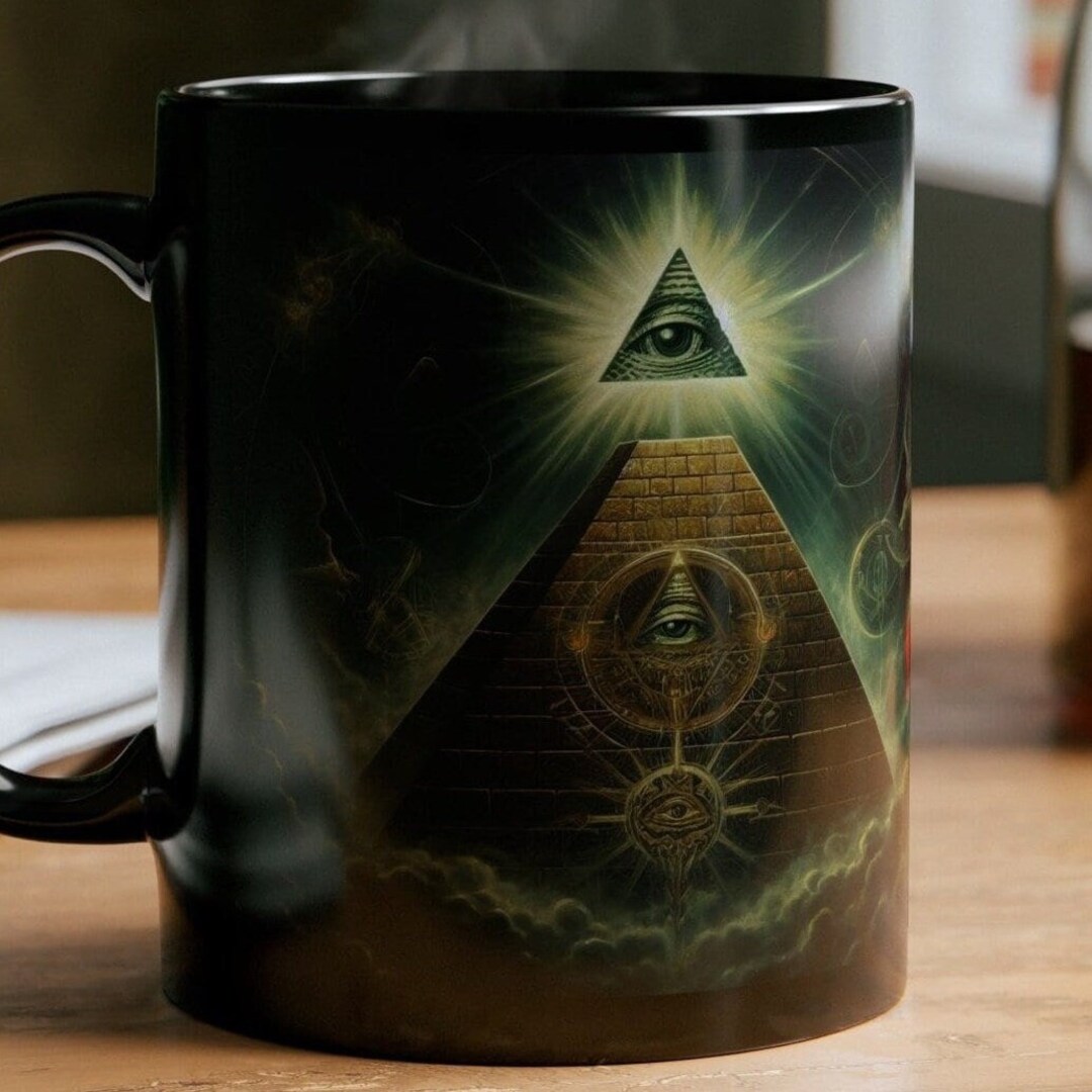 All-seeing Eye in a Pyramid Mug: Print No 1-186, All Seeing Eye Mug Art ...