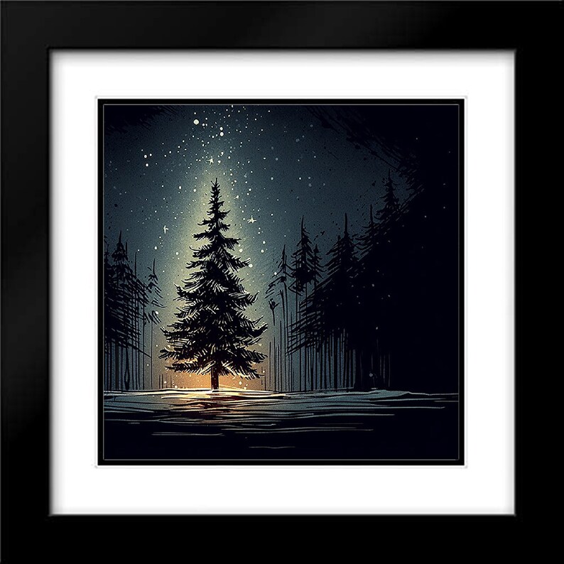 Print No. 3-095, the Lonely Christmas Tree. Christmas Wall Art Home ...