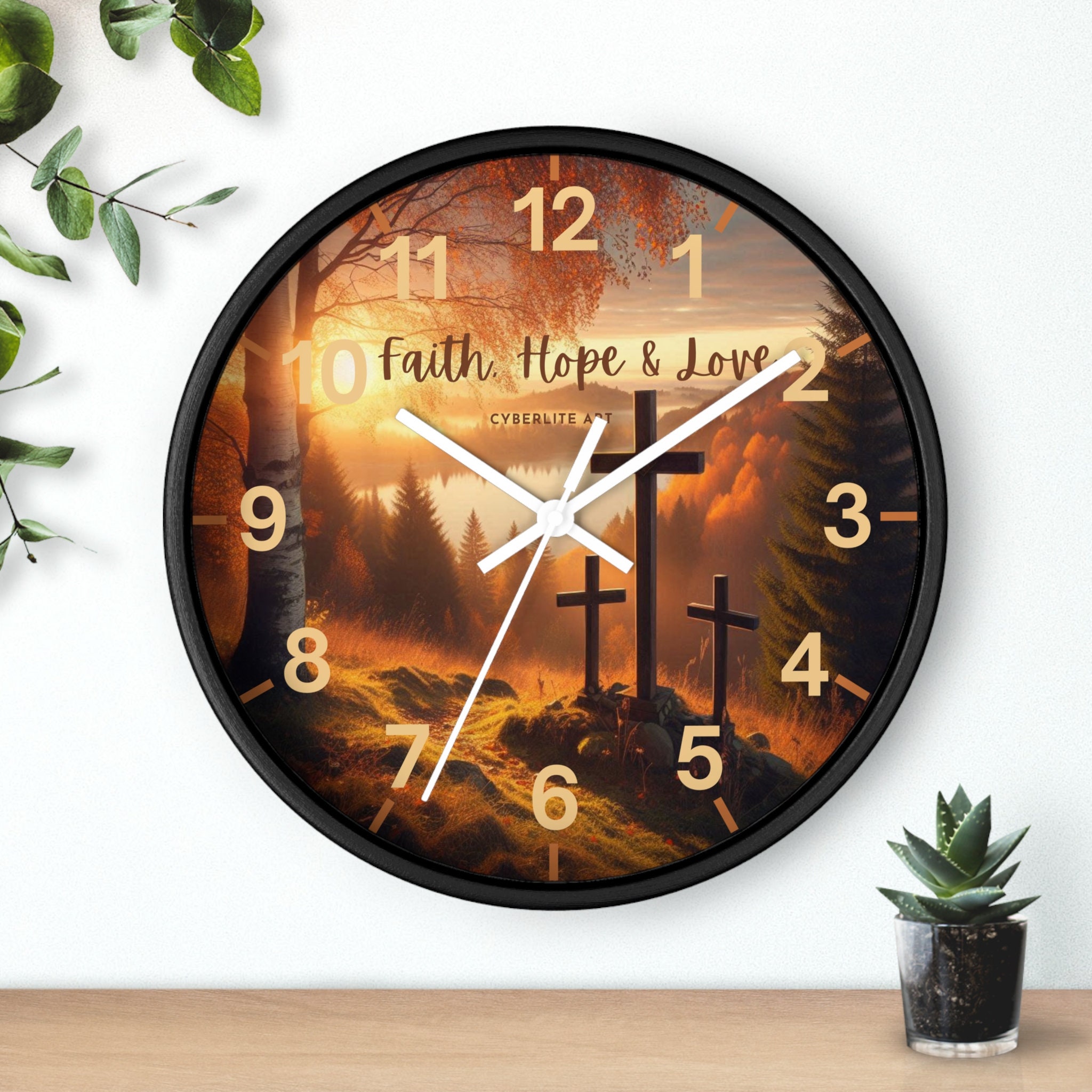 Faith, Hope & Love Wall Clock Print No. 9-113, Autumn Foliage Clock ...