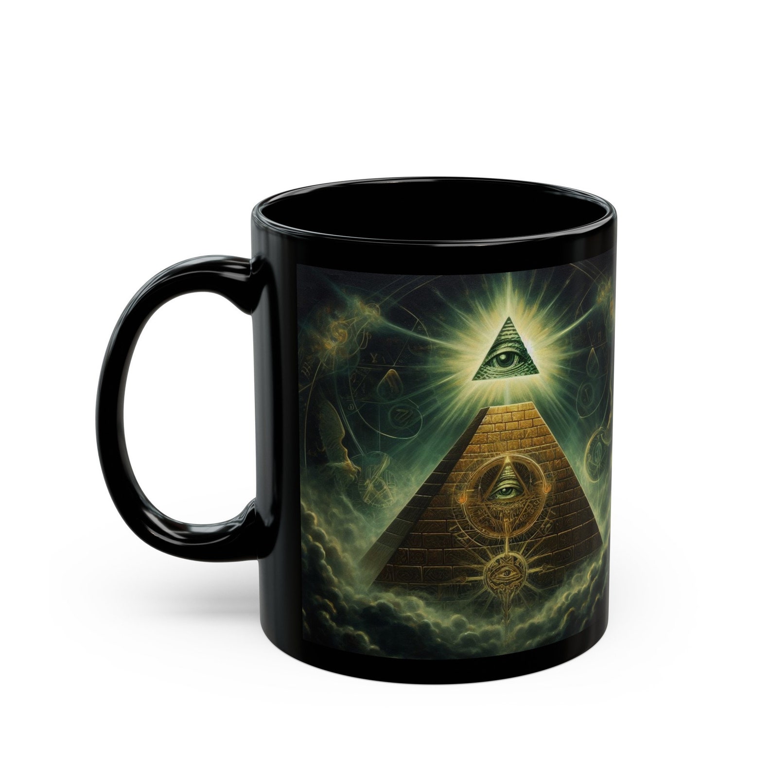 All-seeing Eye in a Pyramid Mug: Print No 1-186, All Seeing Eye Mug Art ...