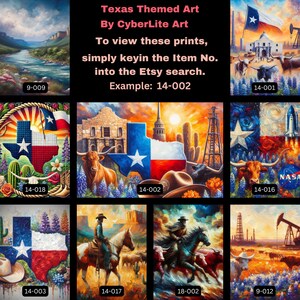 Printable Texas Wall Art Print Collage No. 14-001, Lone Star State Art ...