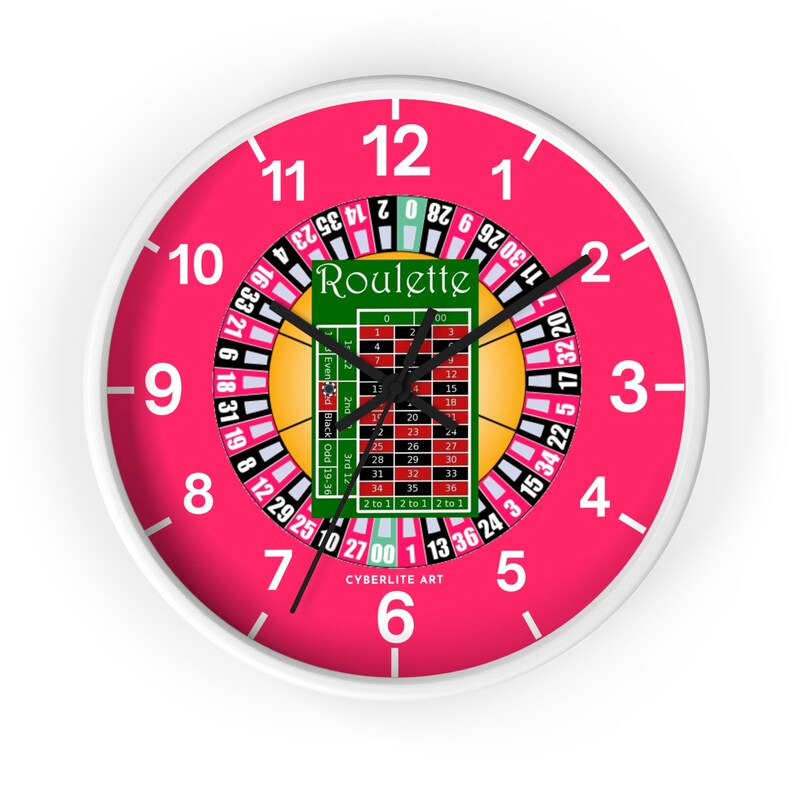 Casino Roulette Wall Clock Personalize the Hands & Base Colors for a ...