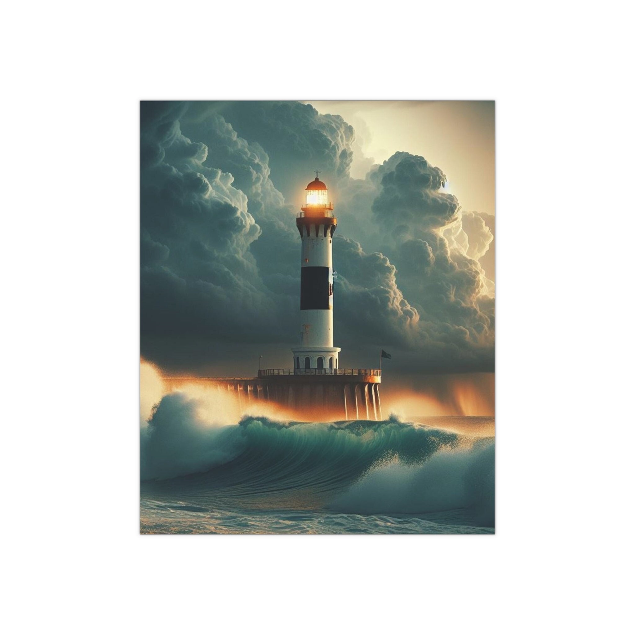 Lighthouse Poster, Stormy Ocean, Stormy Weather, Stormy Sea, Lighthouse ...
