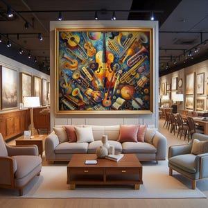 Printable Abstract Musical Ensemble Art Print No. 1-219, Vibrant ...