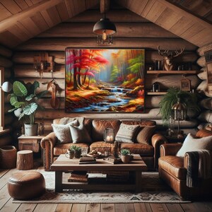 Printable Fall Foliage Art Print No. 9-006, Autumn Foliage Art, Forest ...